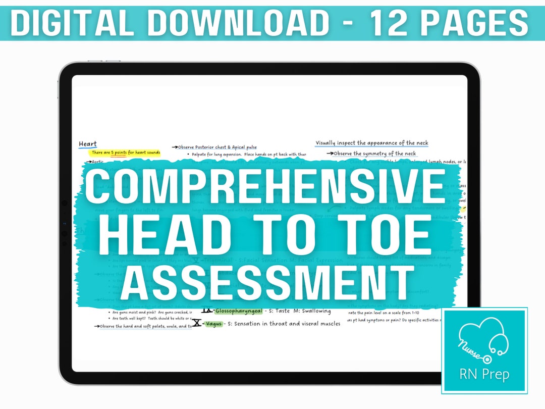 Comprehensive Head-to-toe Assessment Survival Guide, Nursing Study ...