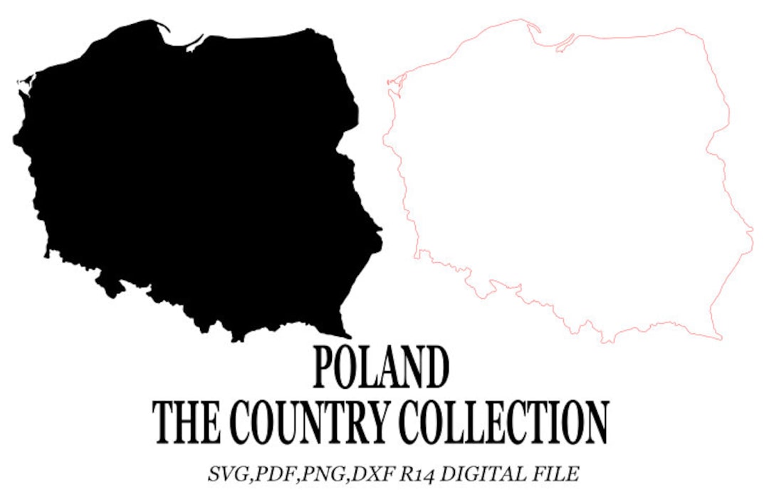 Polen Land Umriss und Silhouette Die Ländersammlung Digitaler Download ...