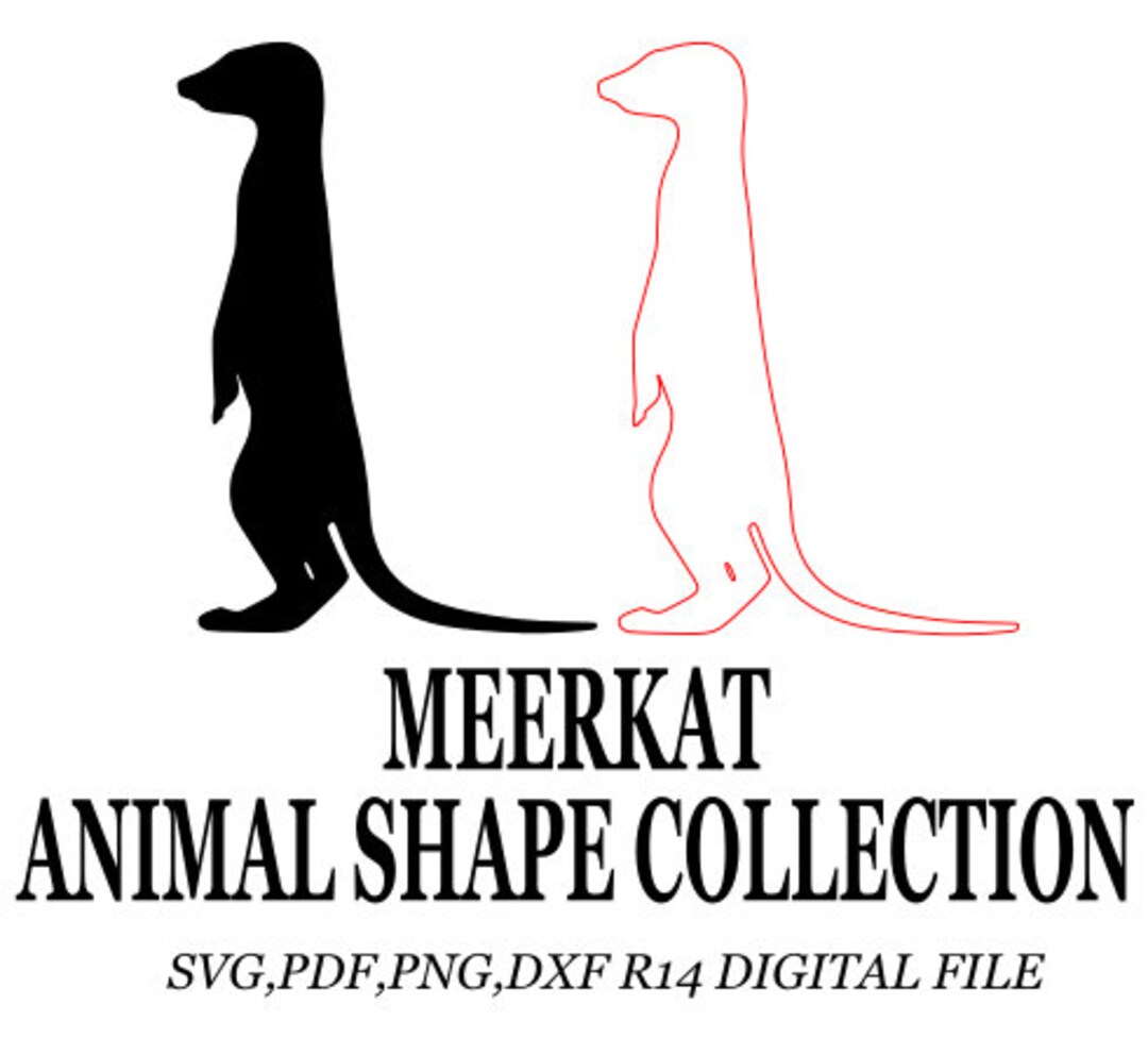 Meerkat Outline and Silhouette Digital Download Svg,pdf,png Dxf File ...