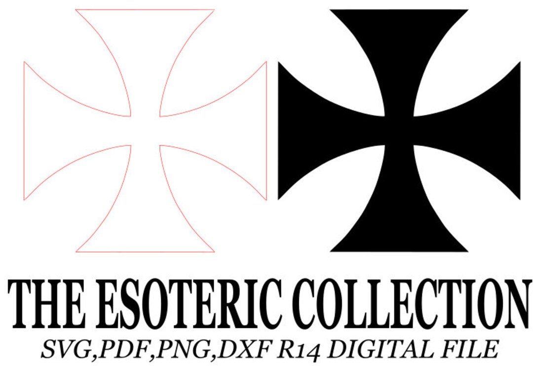 Maltese Cross Digital Download Svg,pdf,png Dxf R14 Files Esoteric ...