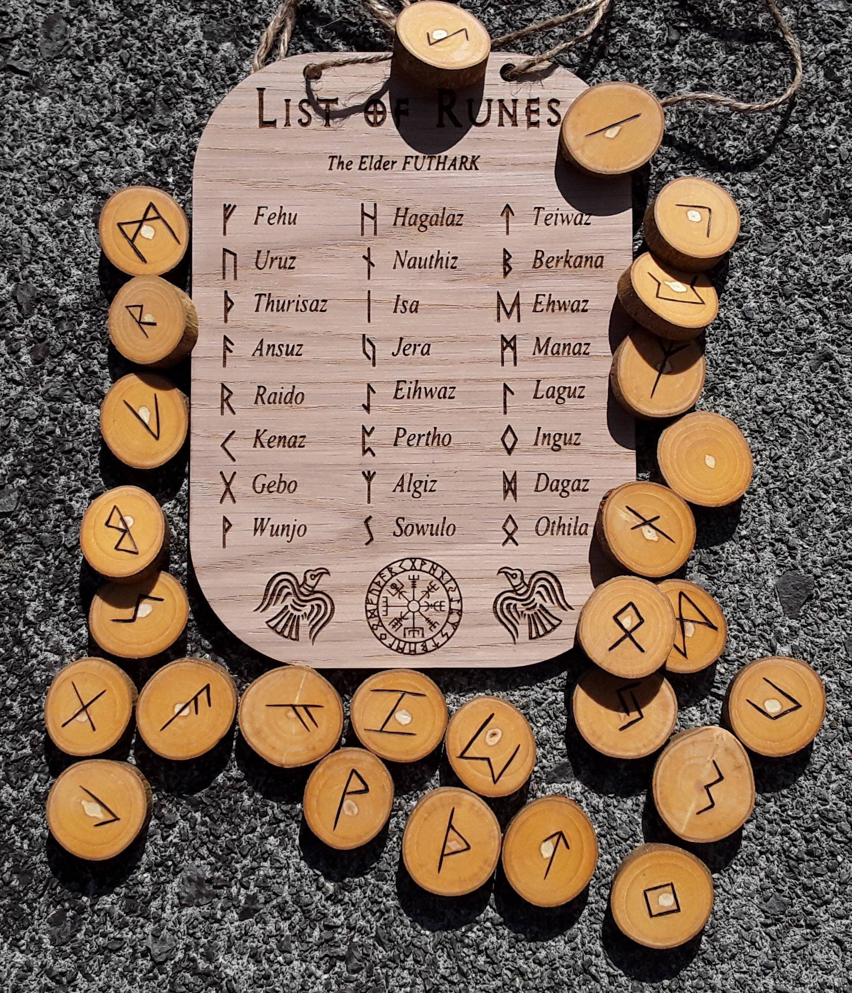 Elder Futhark Laser Engraved Runes List 2 Sizes Available Wall - Etsy