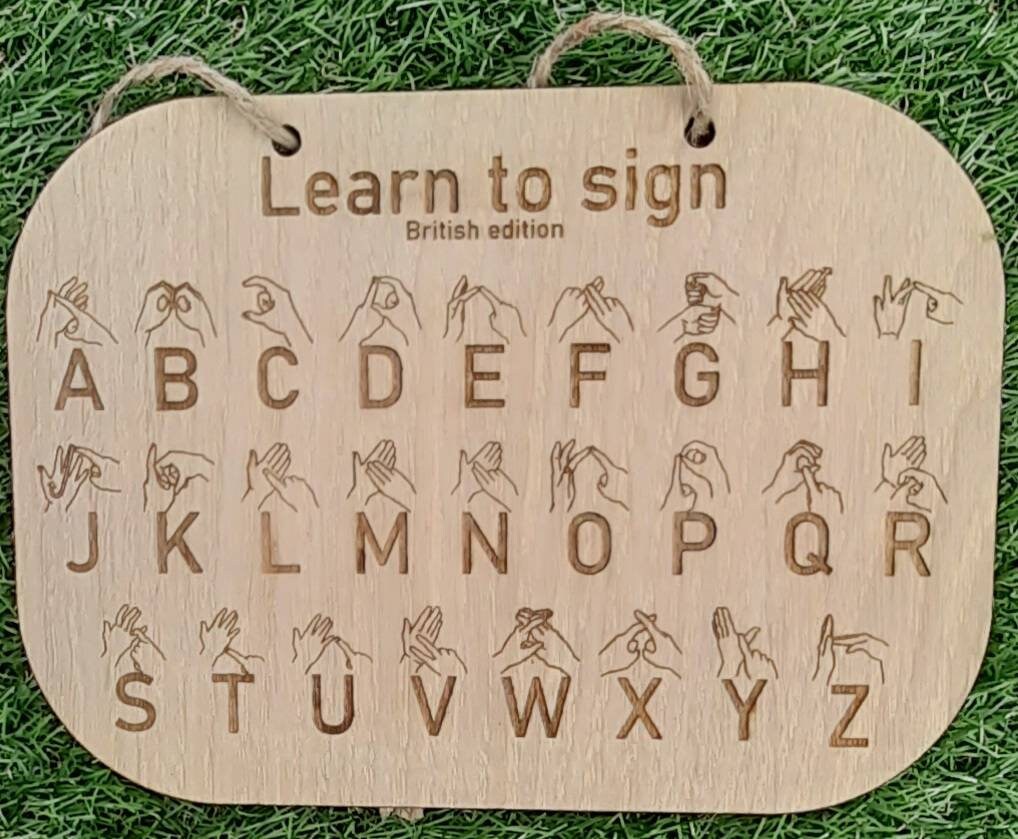 British and American Sign Language Learning Alphabet Sign. - Etsy UK