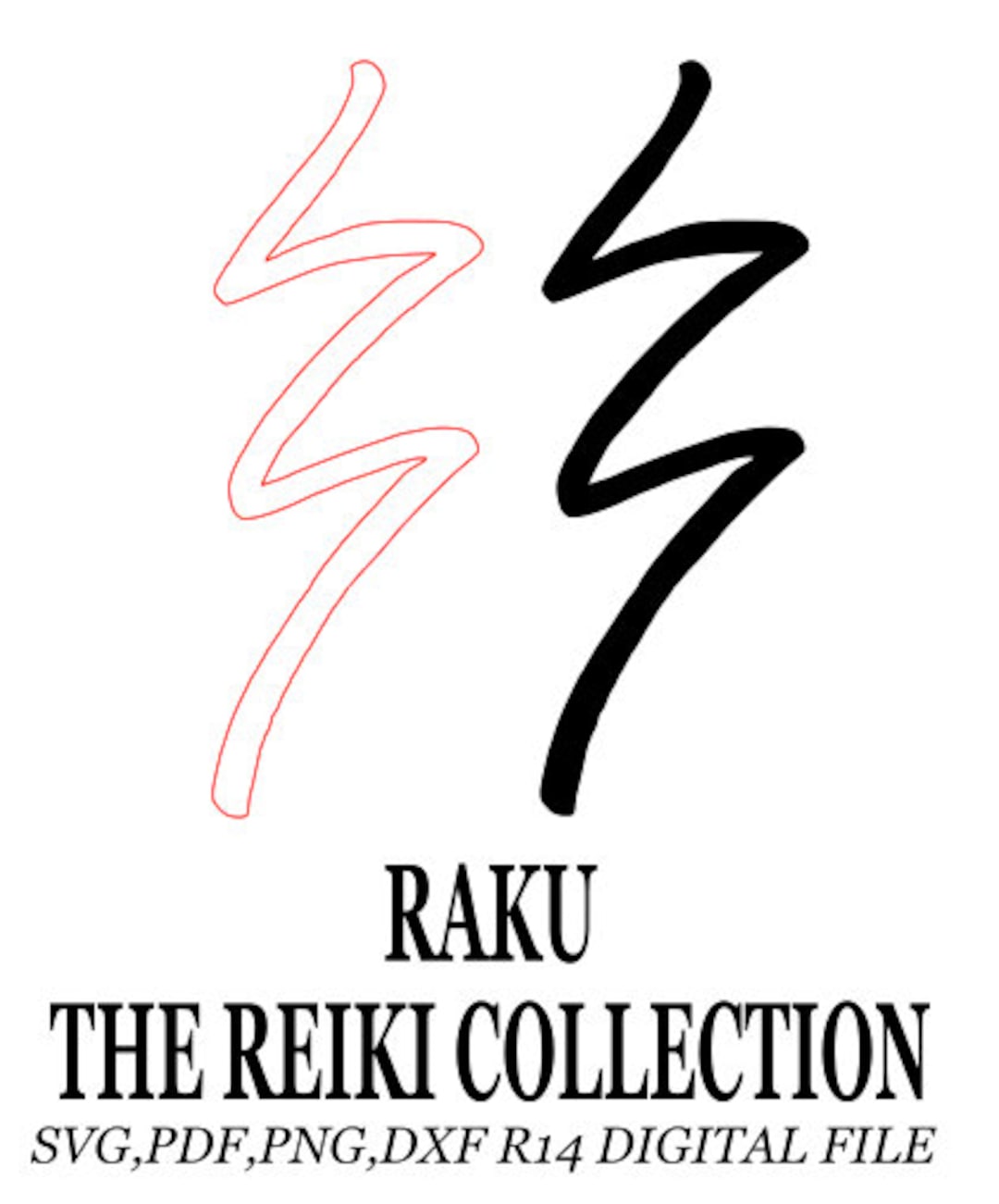 Raku Reiki Symbol Digital Download Svgpdfpng Dxf R14 Files Reiki Collection Symbol Karuna