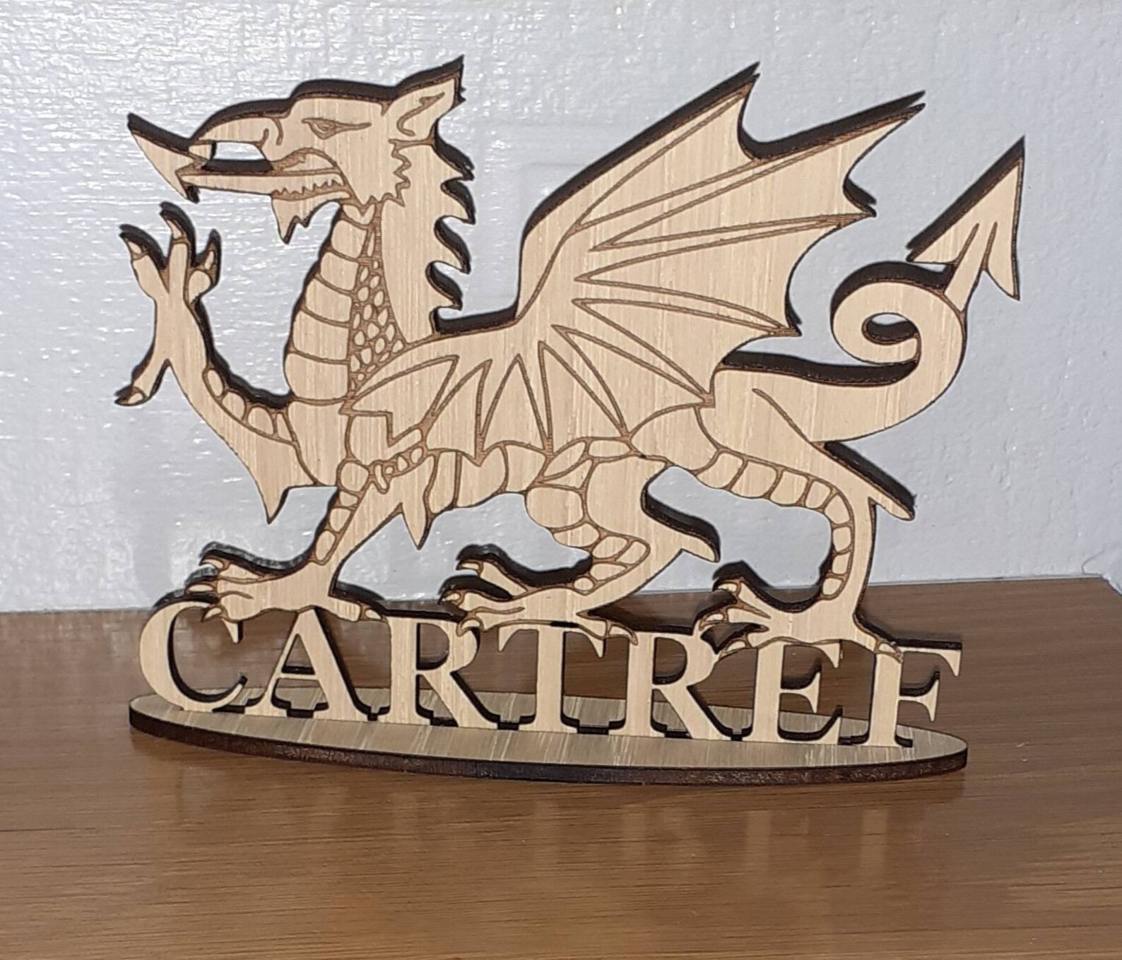 Welsh Dragon Unique Laser Engraved Welsh Dragon With the Word - Etsy UK