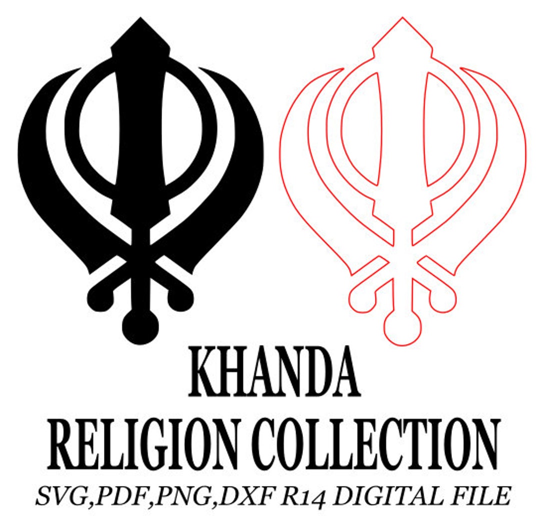 Sikh Khanda Symbol Digital Download Svg,pdf,png Dxf R14 Files Religion ...