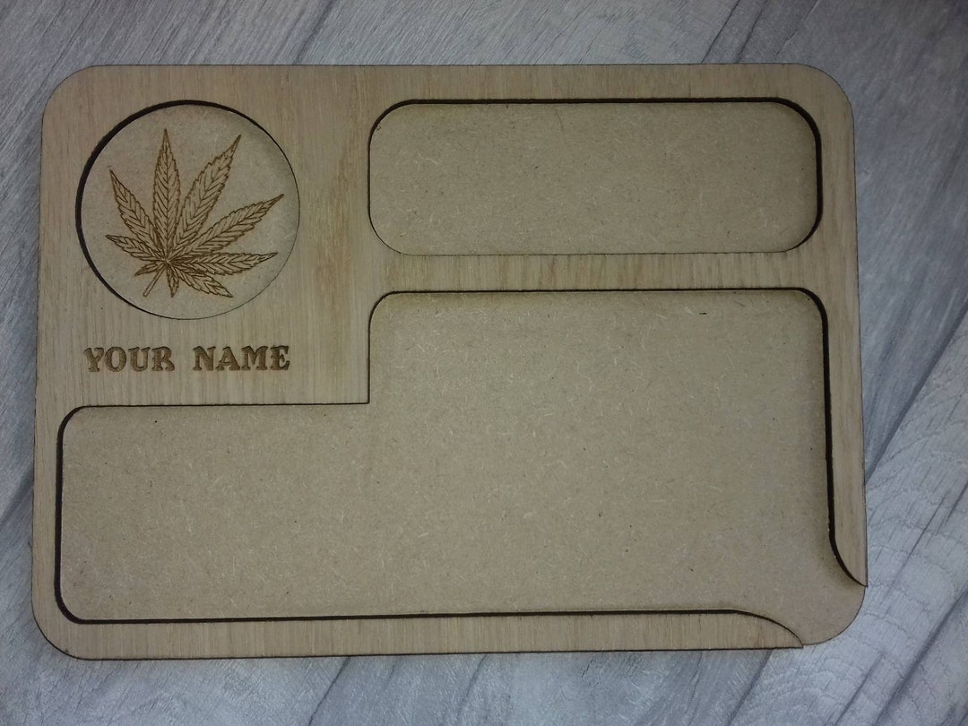 Personalised Laser Cut and Engraved Wooden Hemp Marijuana Cannabis Weed ...