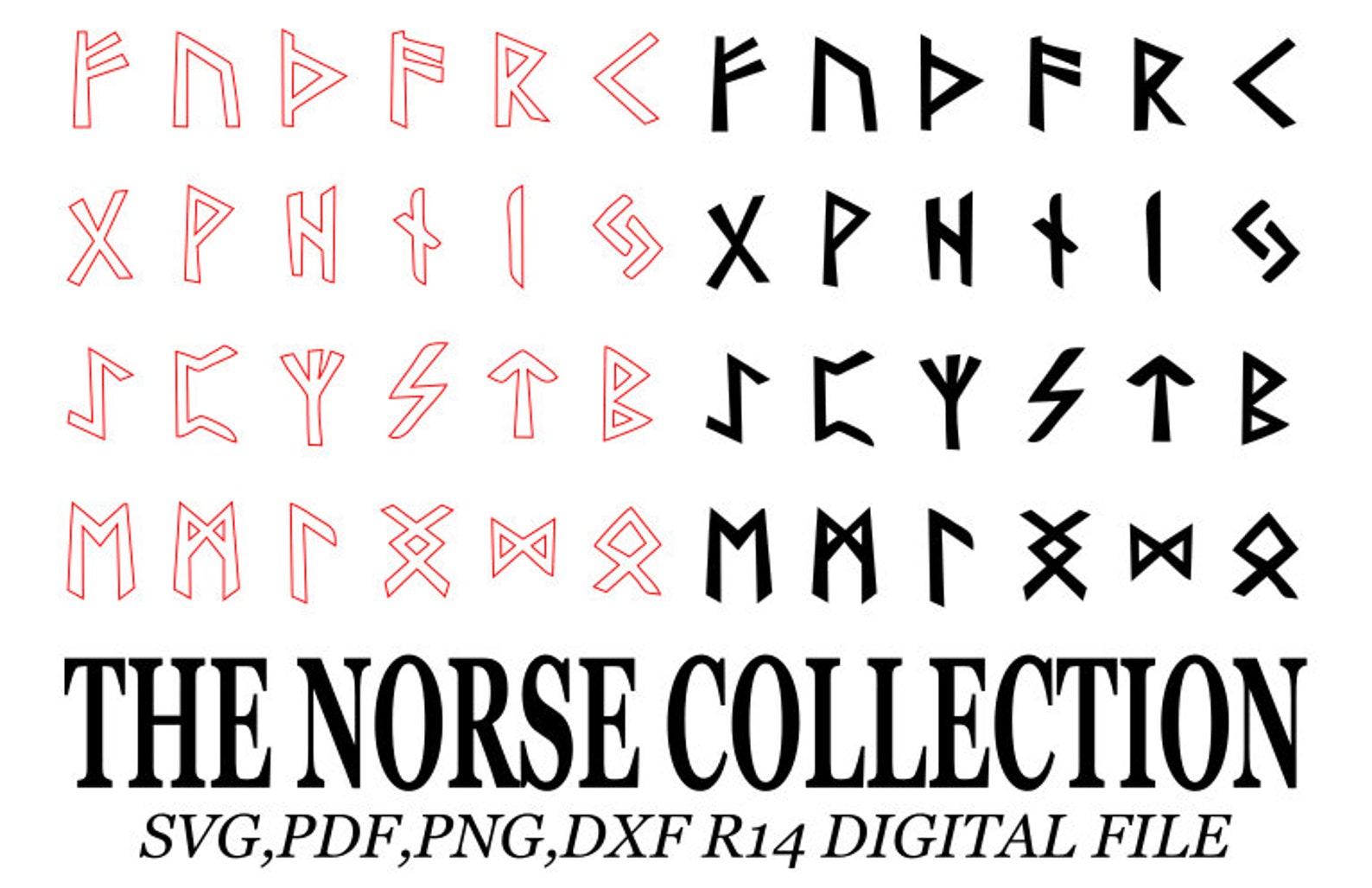 Elder Futhark Runes the Norse Collection Viking Runes Digital - Etsy UK