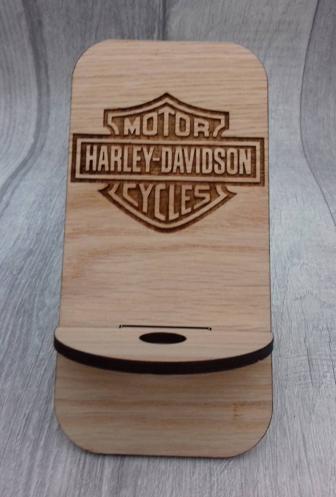 Unique Laser Cut and Engraved Harley Davidson Oak Veneer Phone - Etsy