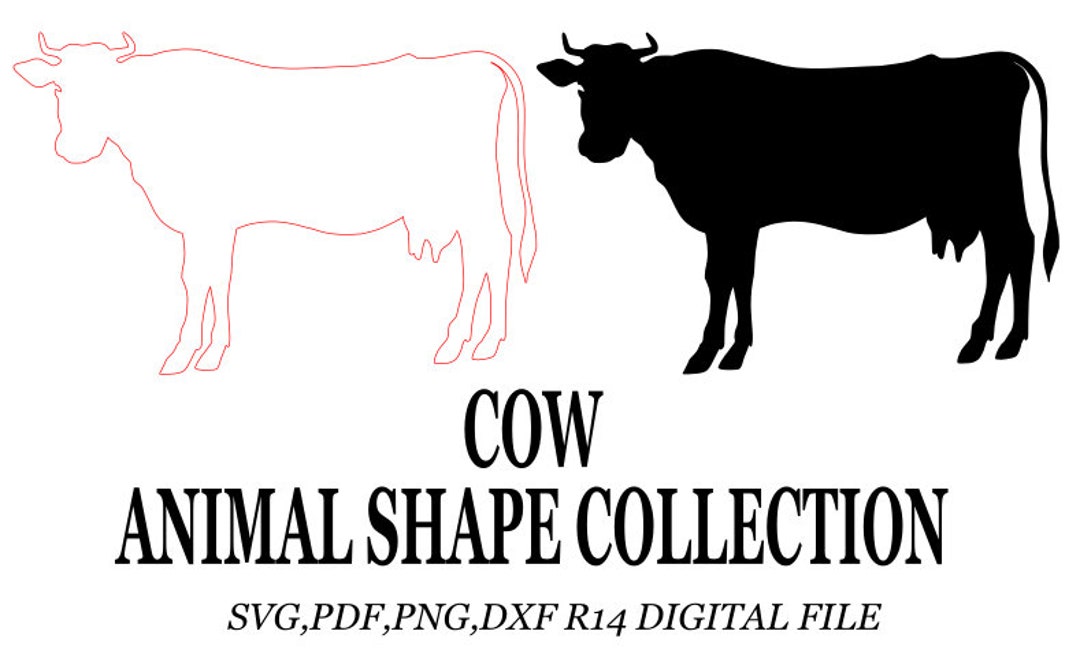 Contorno y silueta de vaca Descarga digital SVG,pdf,png dxf r14 archivo ...