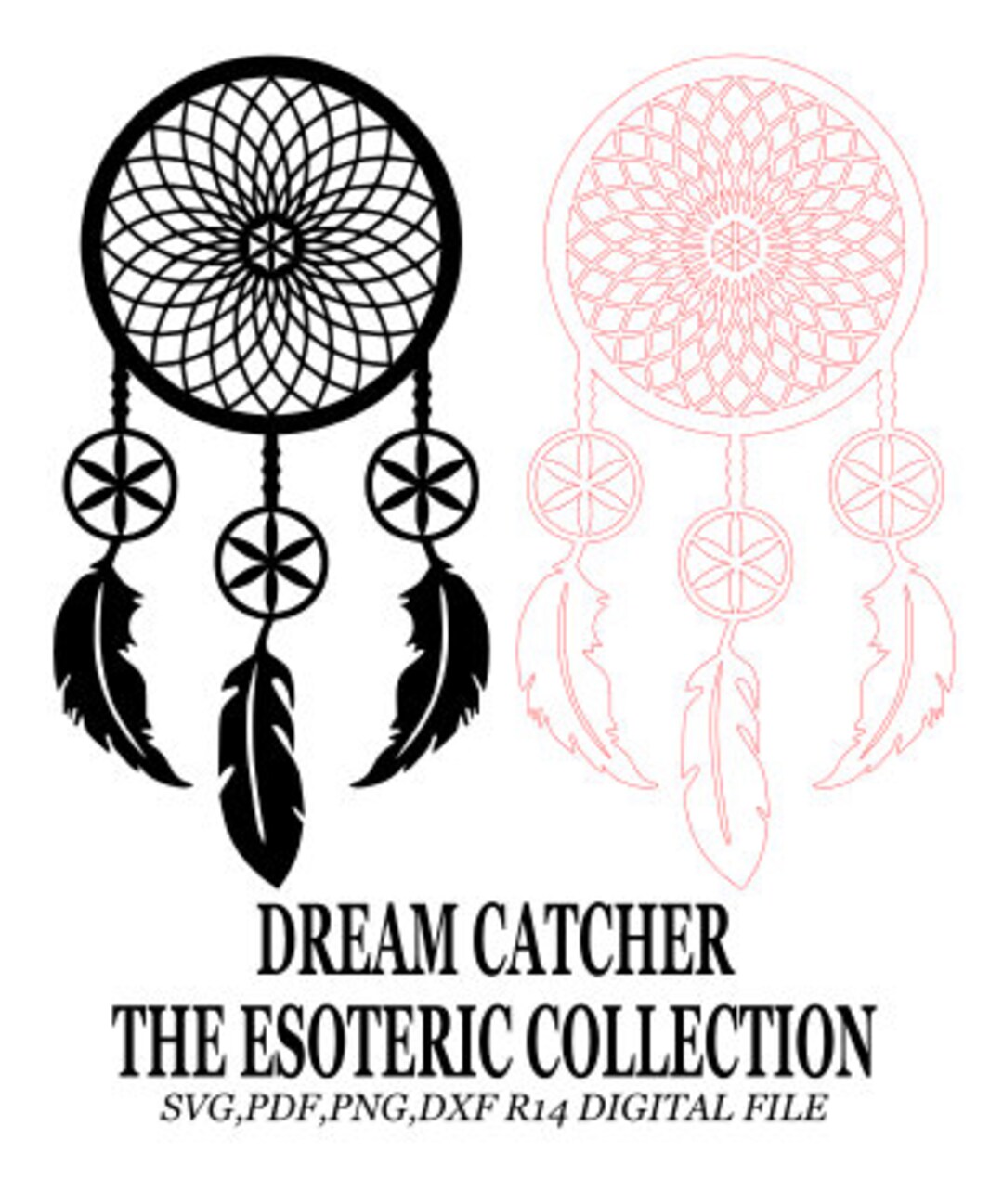 Dream Catcher Digital Download Svg,pdf,png Dxf R14 Files Esoteric ...