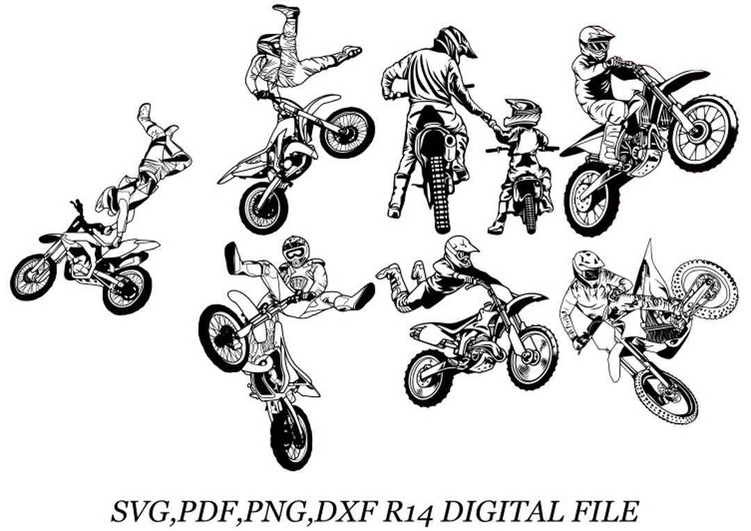 Motorcross Freestyle 7 Designs Digital Download Svg Png Dxf Pdf Files ...