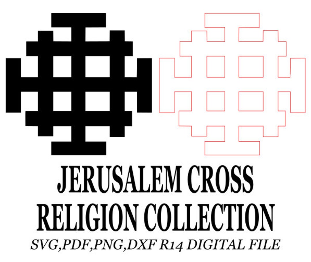 Jerusalem Cross Digital Download Svg,pdf,png Dxf R14 Files Religion ...