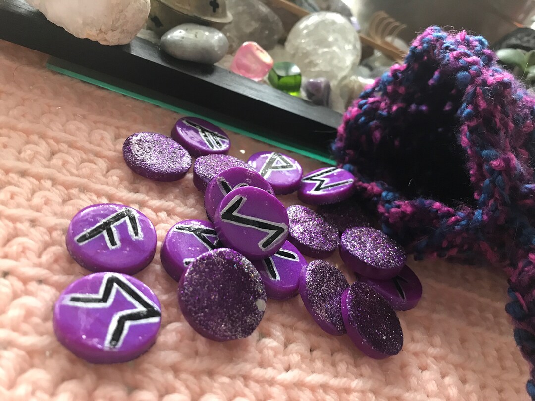 Purple Glitter Runes - Etsy