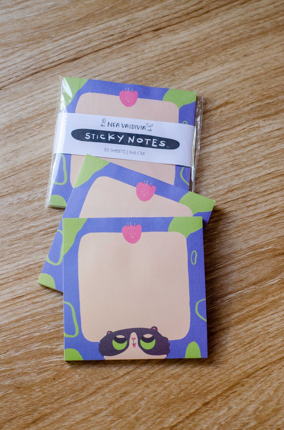 3 Cute Animals Sticky Bundle Post It Notes 50 Sheets Cat - Etsy