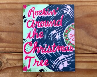 Printable Christmas Card rockin' Around Holiday Card Instant Download ...