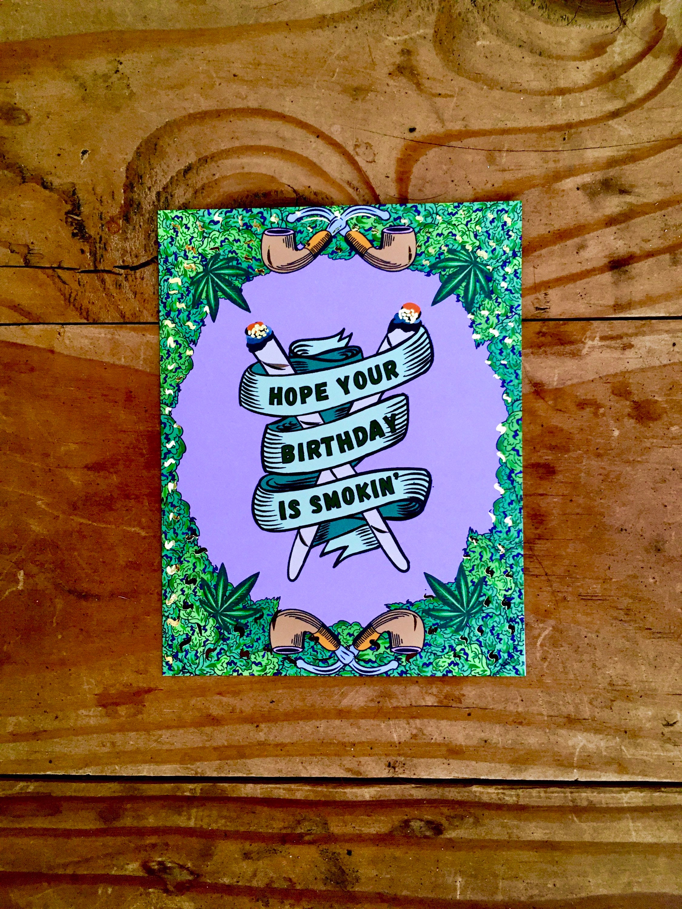 420 Happy Birthday Weed Card - Etsy