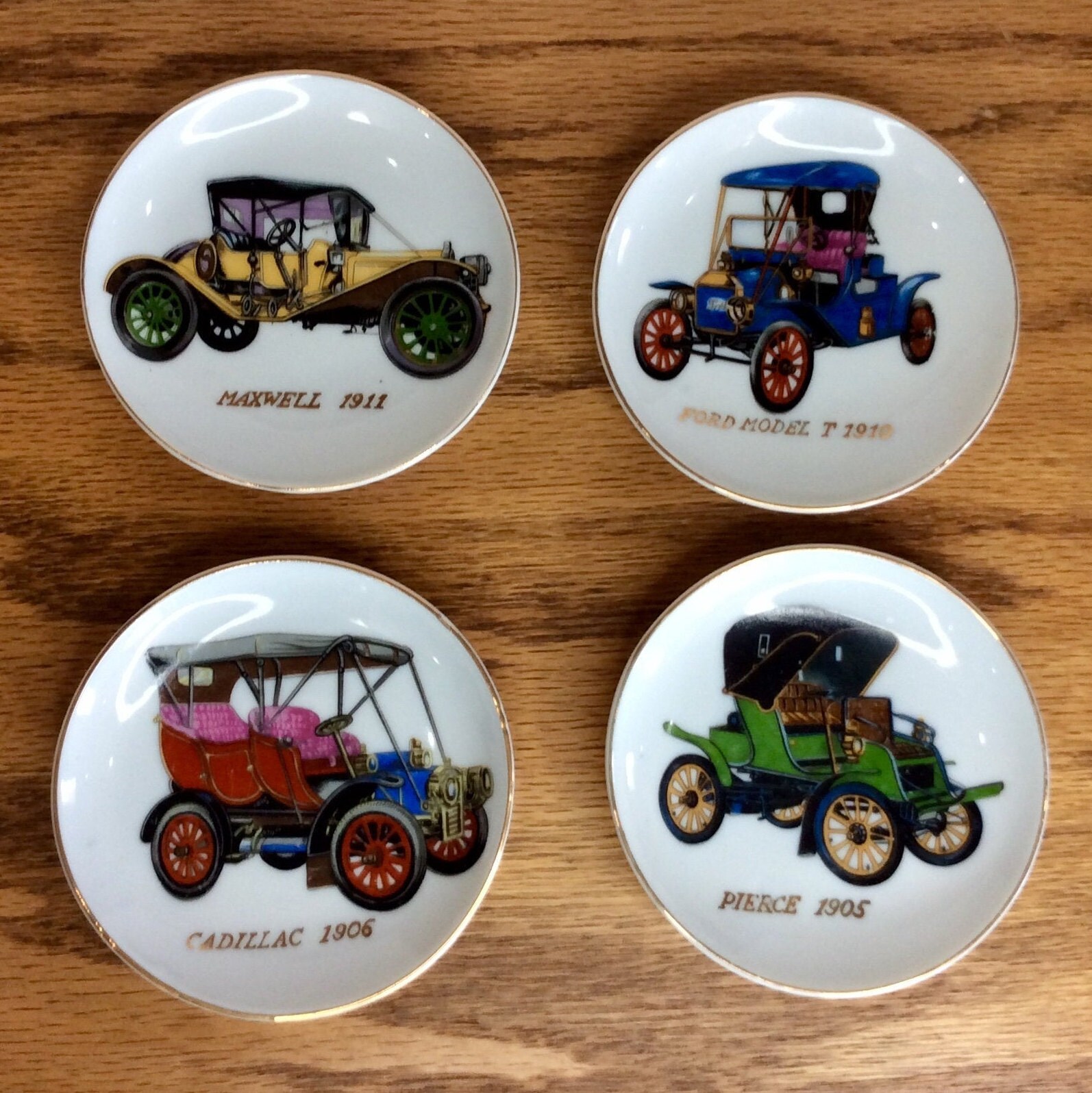 Antique Classic Cars Mini Plates Set of 4 Cadillac Ford - Etsy