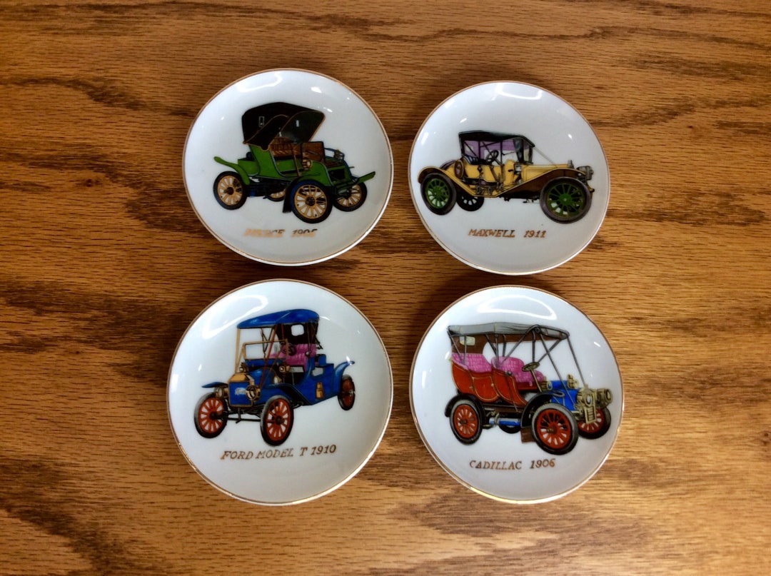 Antique Classic Cars Mini Plates Set of 4 Cadillac Ford - Etsy