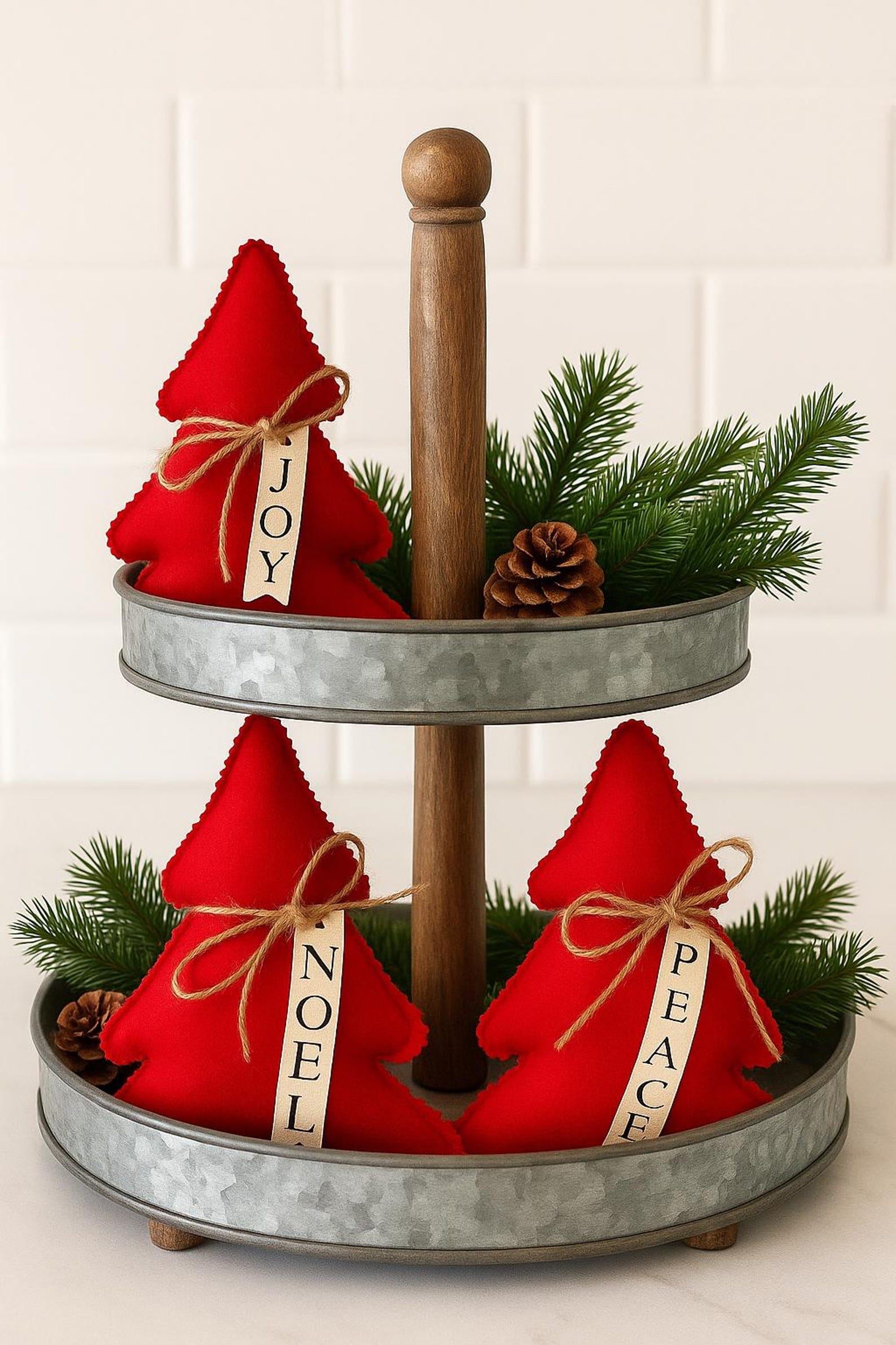 Handmade Flannel Christmas Tree Plush, Rustic Holiday Decor - Etsy