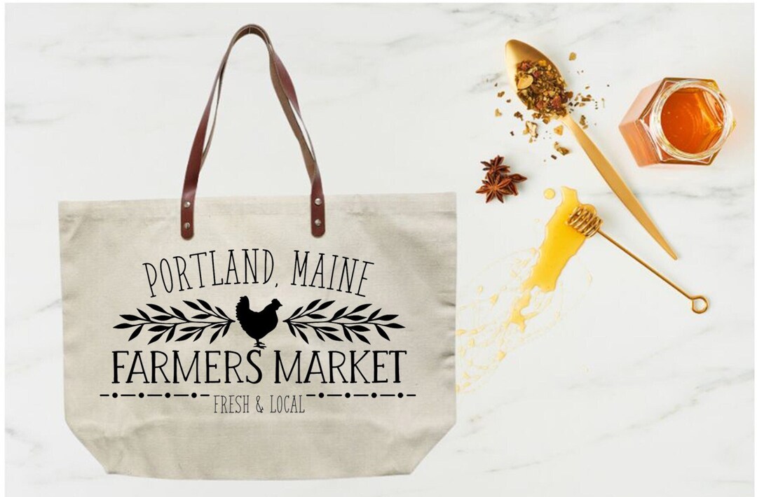 Farmers Market Tote, Farmhouse Bag, Personalized City Tote ...