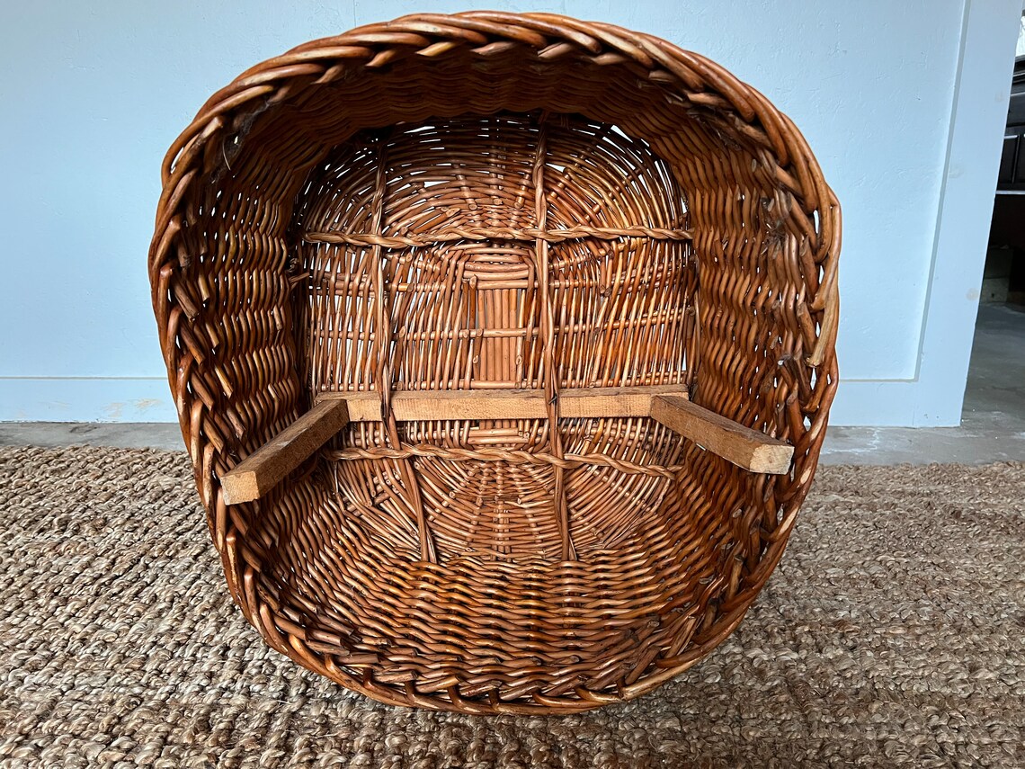 Vintage Rattan Wicker Bucket / Scoop Chair PICK-UP ONLY - Etsy