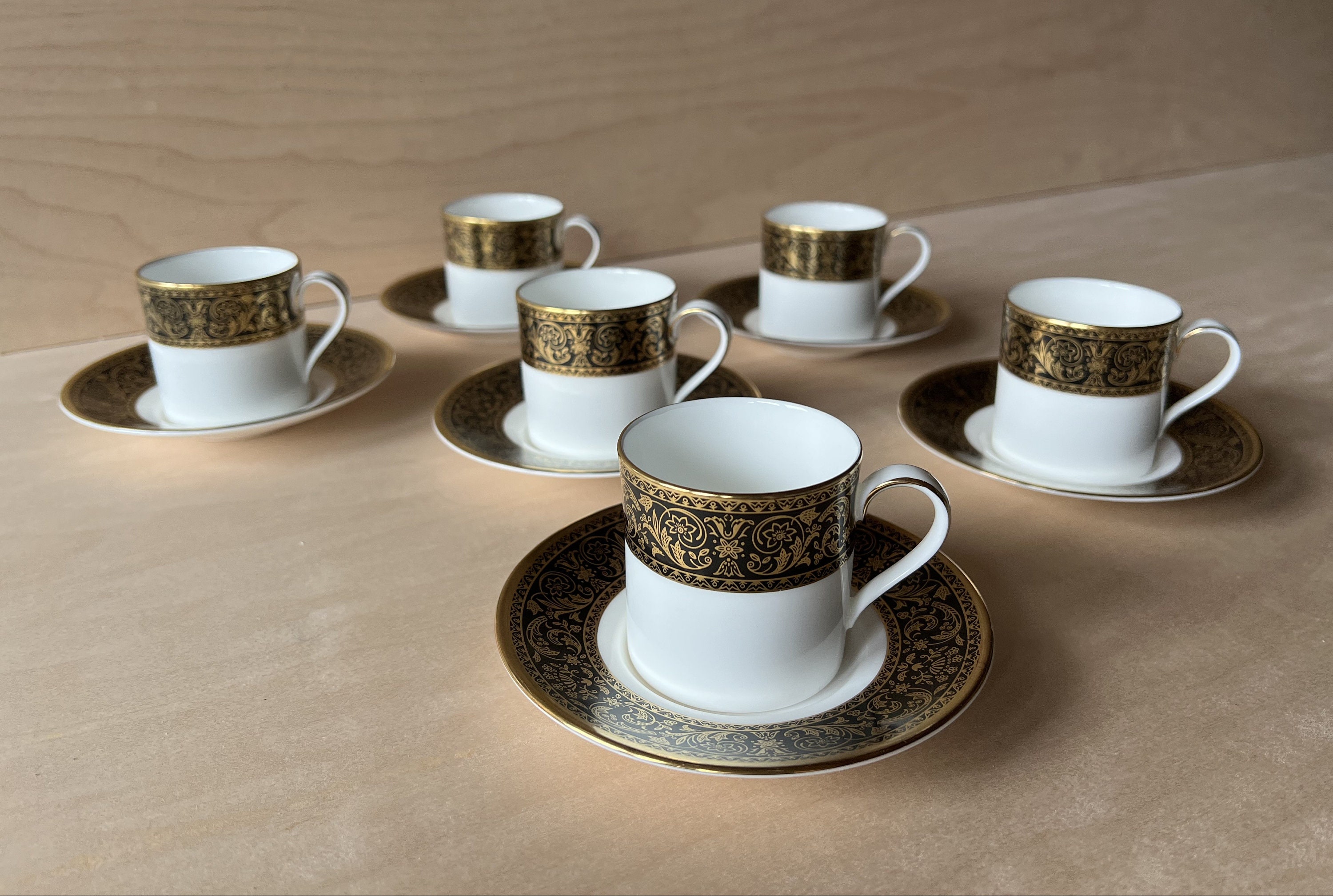 Set of 6 Minton 'grandee' Pattern Coffee / Espresso Cup & Saucer - Etsy