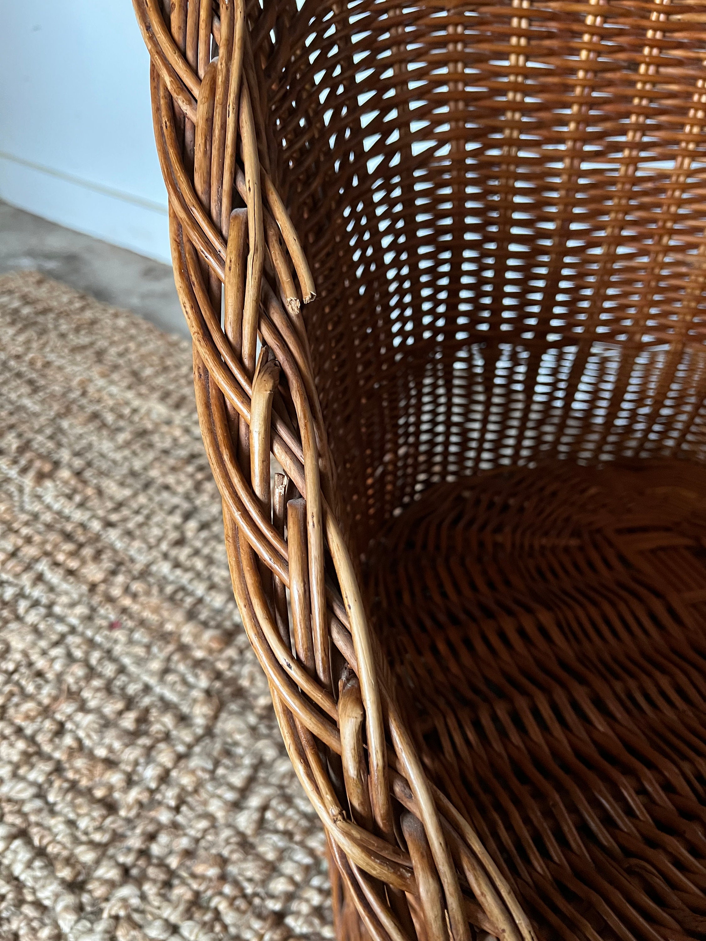 Vintage Rattan Wicker Bucket / Scoop Chair PICK-UP ONLY - Etsy