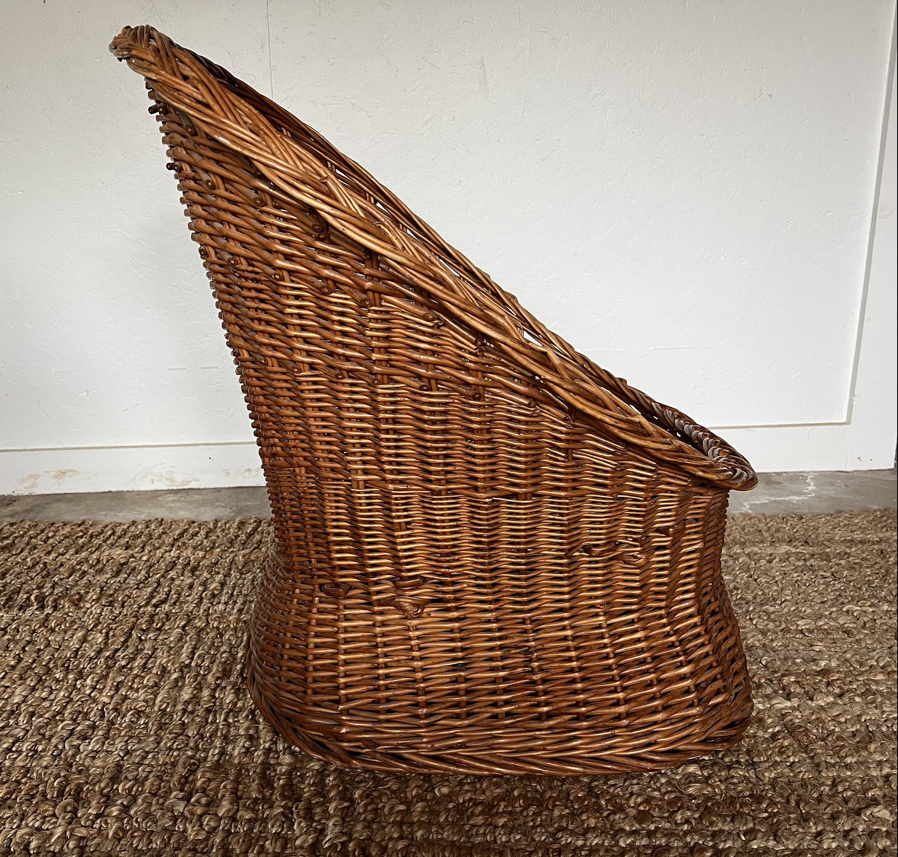Vintage Rattan Wicker Bucket Scoop Chair PICK UP ONLY Etsy UK