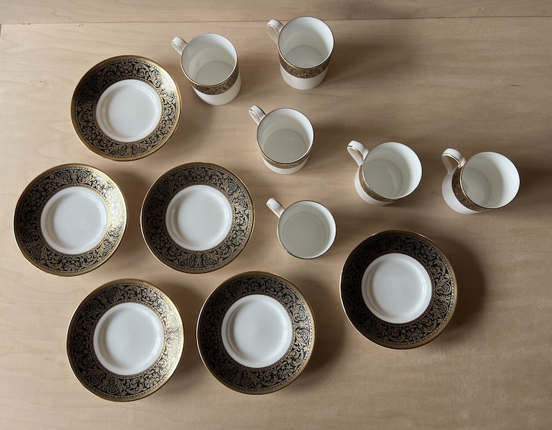 Set of 6 Minton 'grandee' Pattern Coffee / Espresso Cup & Saucer - Etsy