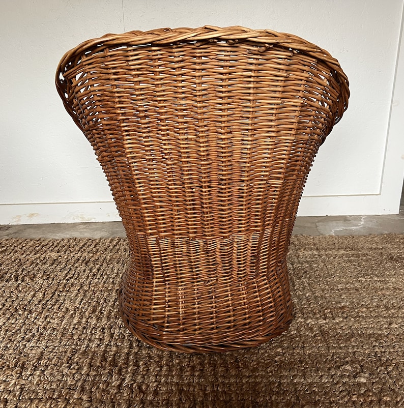 Vintage Rattan Wicker Bucket / Scoop Chair (PICK-UP ONLY) - Etsy