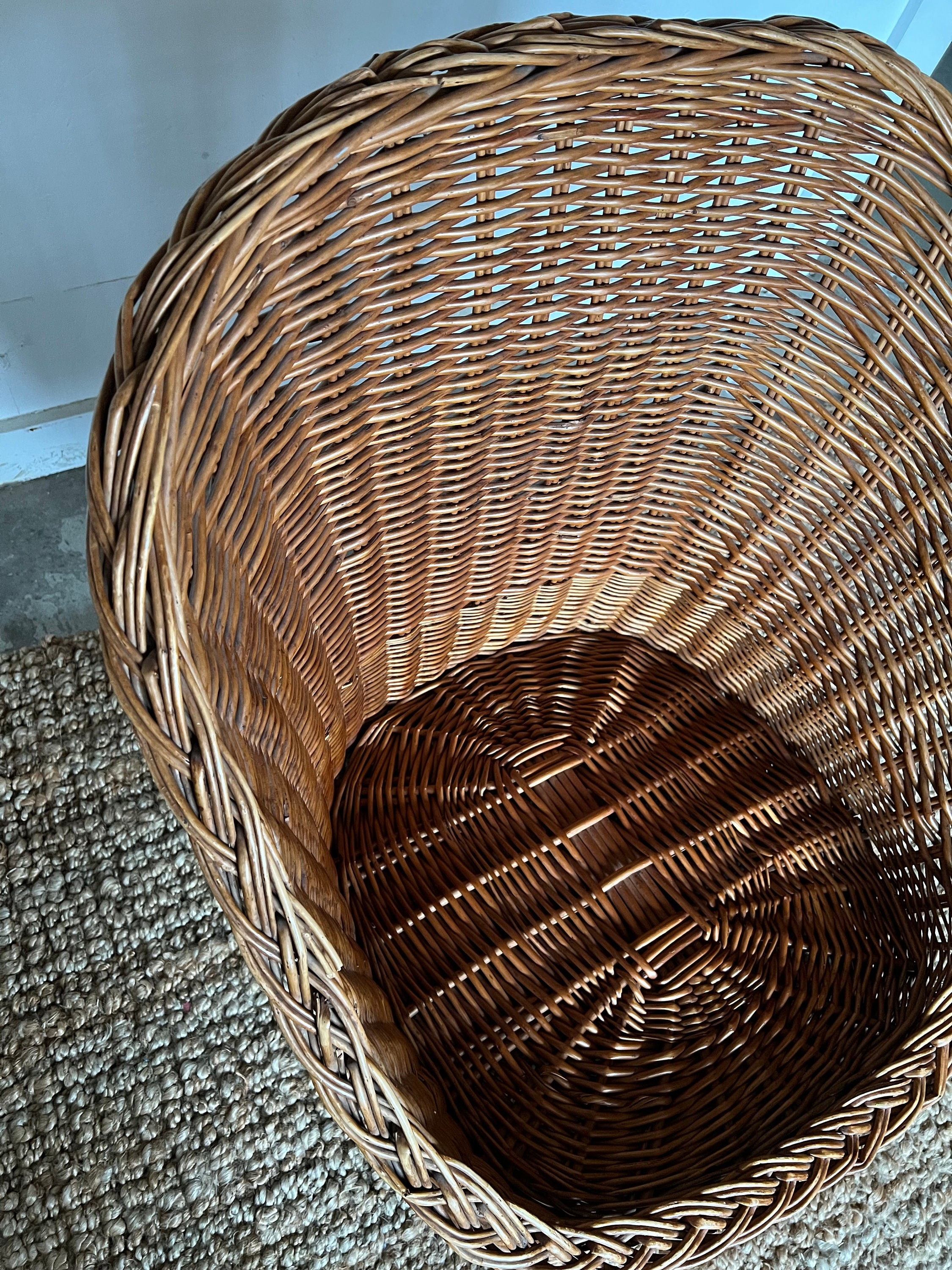 Vintage Rattan Wicker Bucket / Scoop Chair PICK-UP ONLY - Etsy