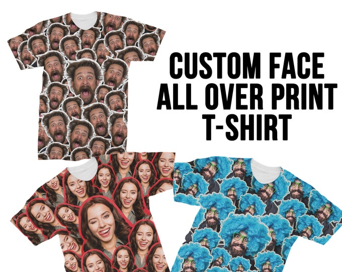 Custom Face All Over Print Photo T-shirt - Etsy