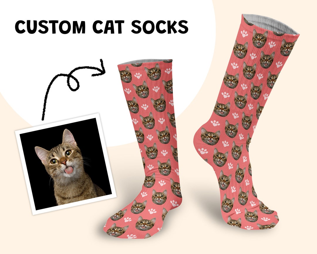Custom Cat Face Socks - Etsy