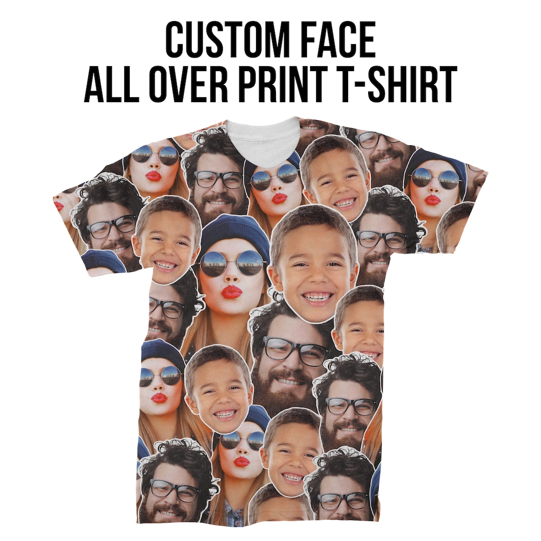 Custom Multi-face All Over Print Photo T-shirt - Etsy