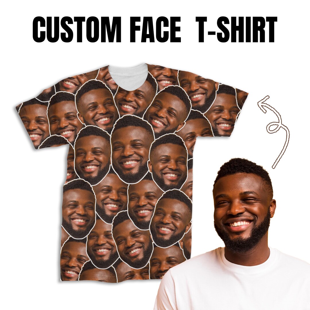 Custom Face All Over Print Photo T-shirt - Etsy