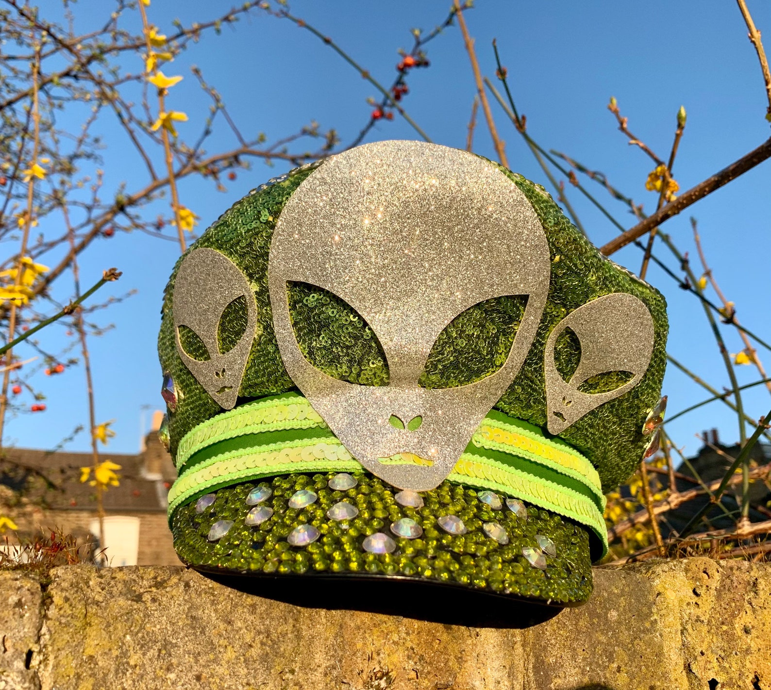 Green Alien Unisex Military Festival Hat Burning Man - Etsy Italia