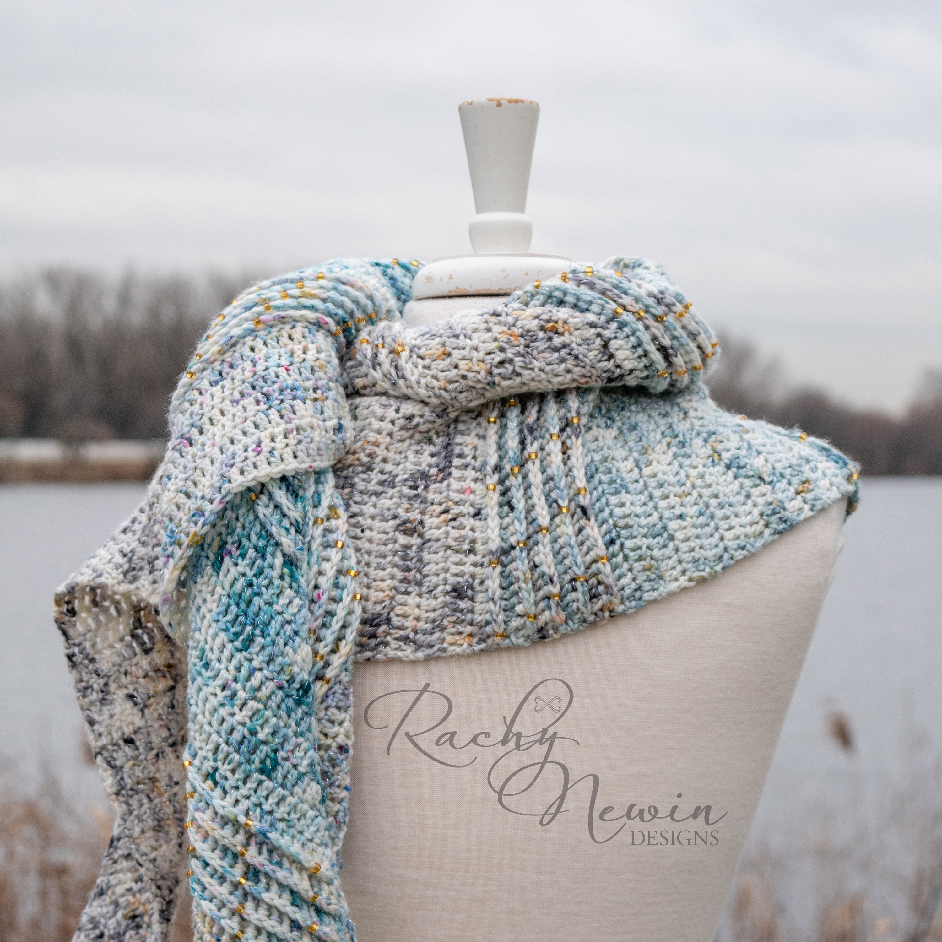 Frozen Waterfall Shawl, Crochet Shawl Pattern, Crochet Pattern, Shawl ...