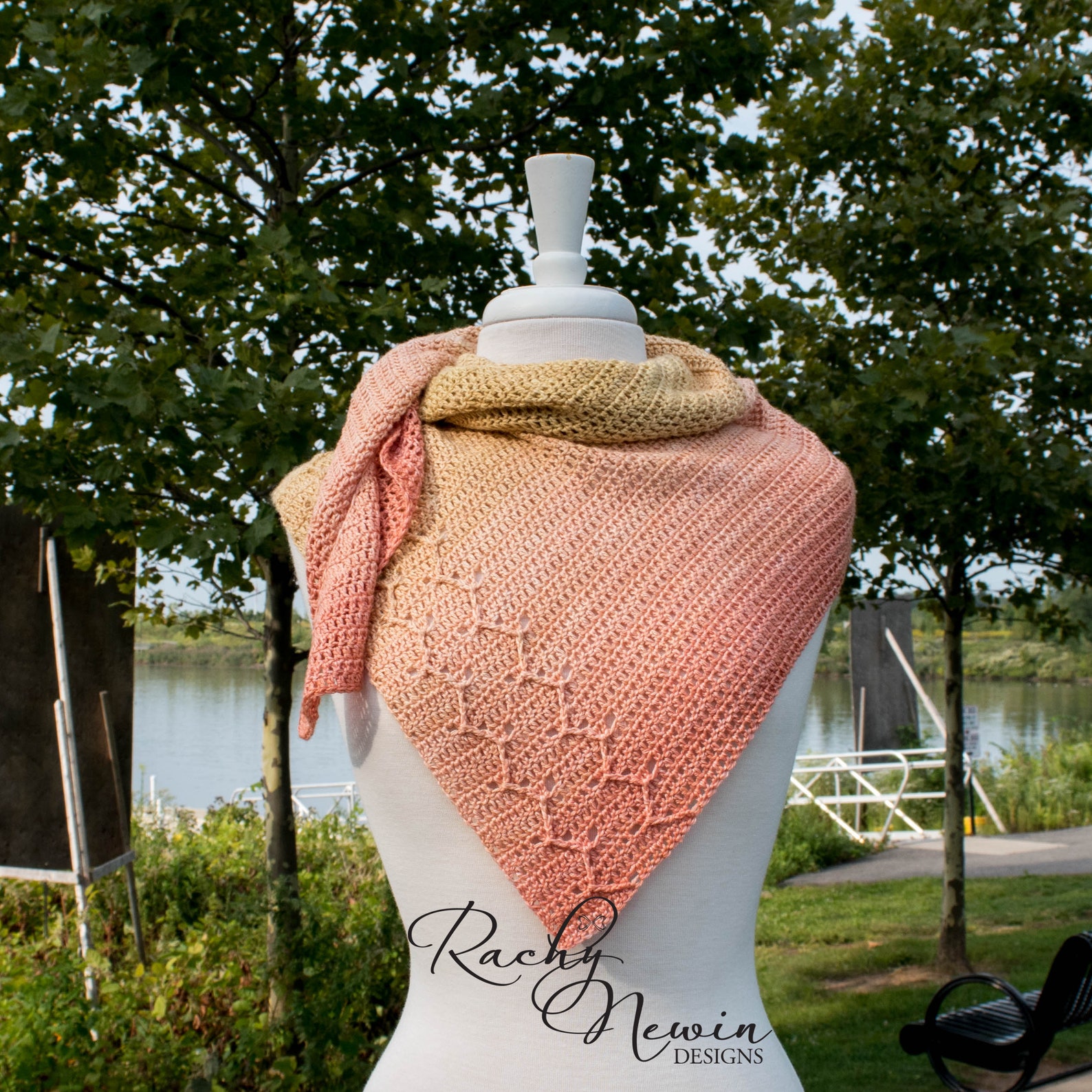 Twisted Peach Shawl, Crochet Shawl Pattern, Crochet Pattern, Fingering ...
