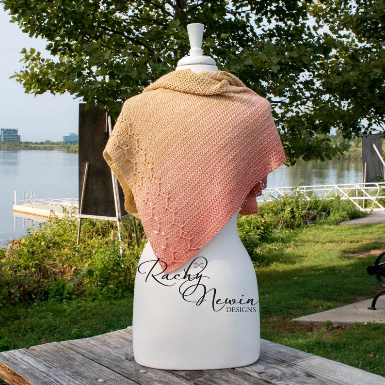 Twisted Peach Shawl crochet shawl pattern crochet pattern | Etsy