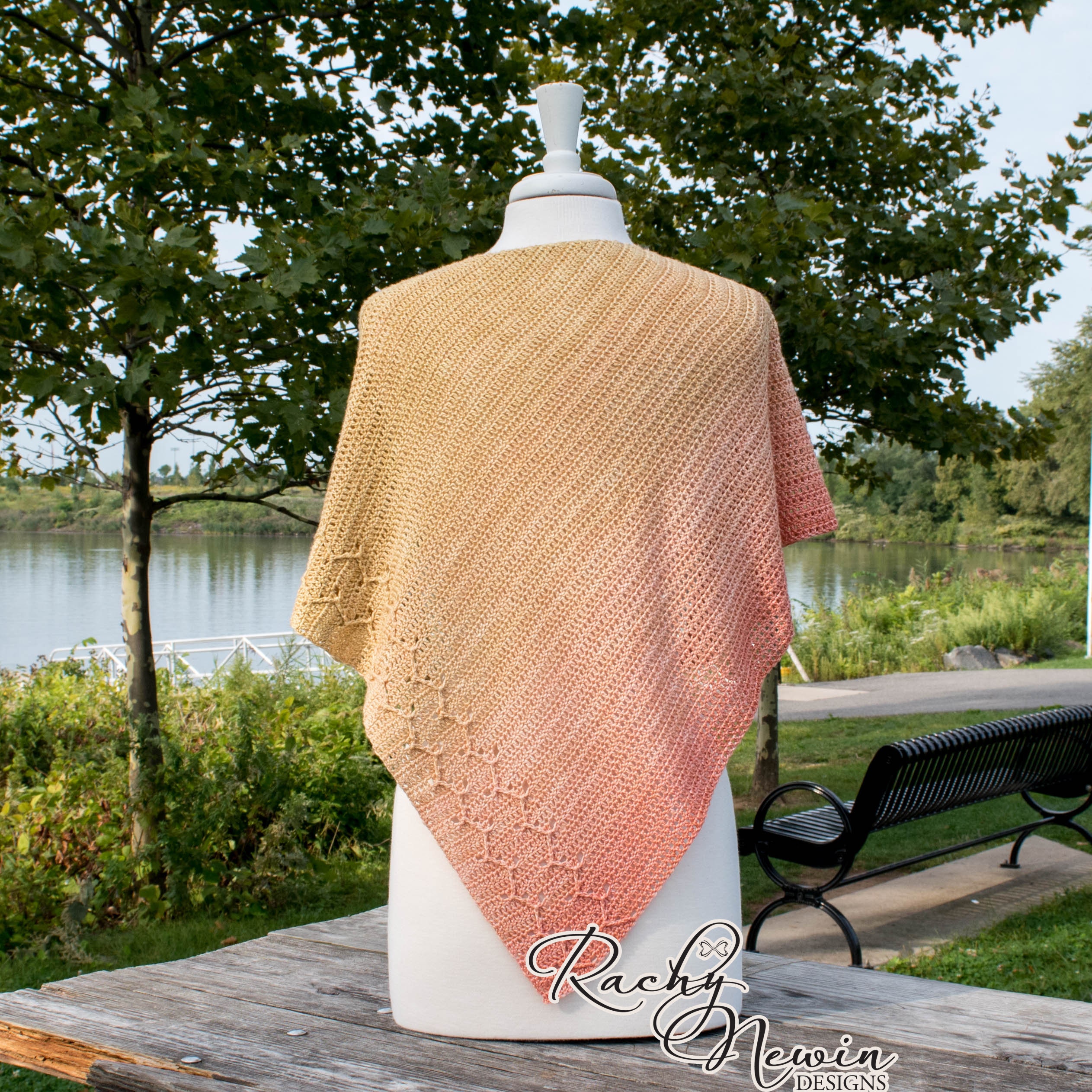 Twisted Peach Shawl crochet shawl pattern crochet pattern | Etsy