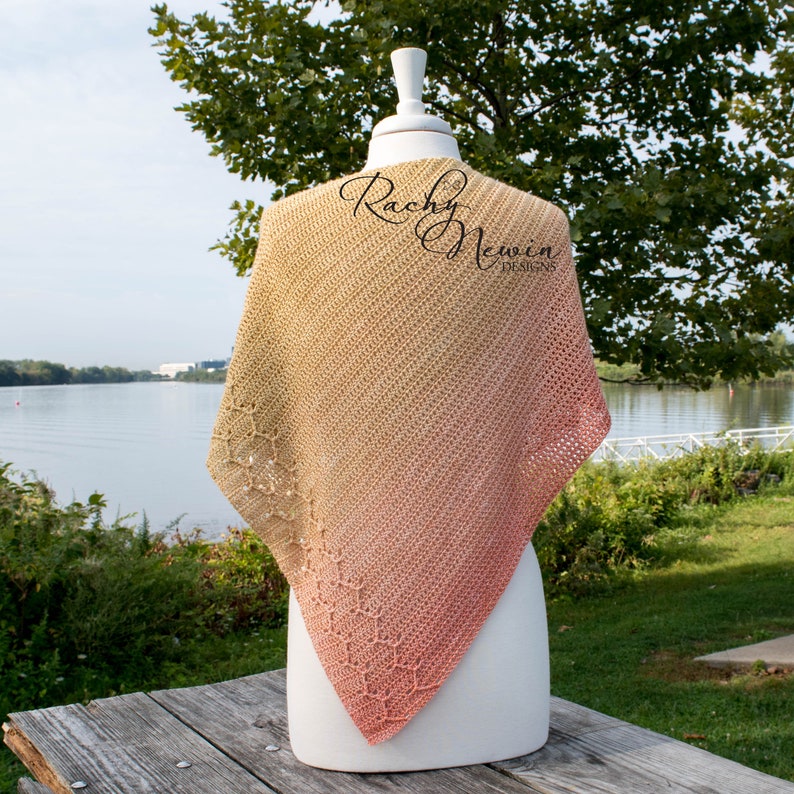 Twisted Peach Shawl crochet shawl pattern crochet pattern | Etsy