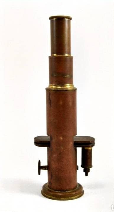 Gorgeous Portable Field Microscope, Little Microscope Half 19th Century ...