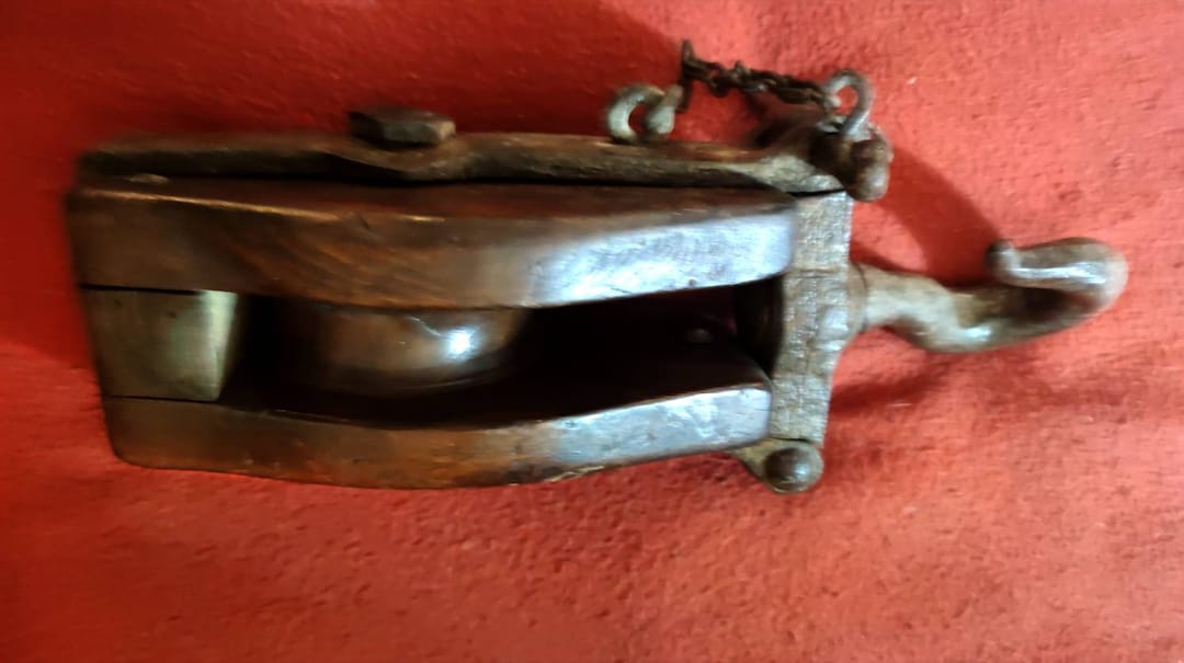 Great Antique Polley of Boat Block and Tackle. Mahogany Nice Wood ...