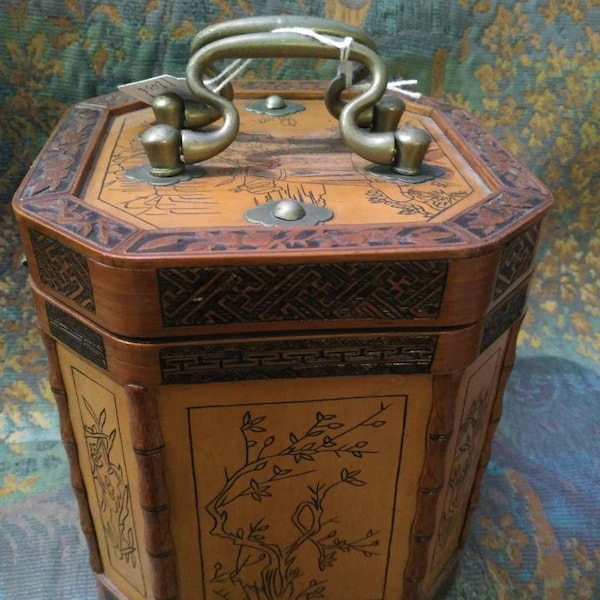 Antique Wood Chinese Tea Box - Etsy