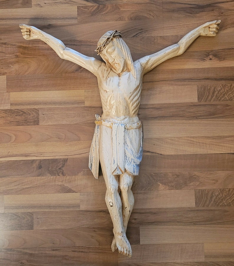 Large Carved Oak Wood Jesus Christ, Antique Gothic Rood (84cm) - Etsy