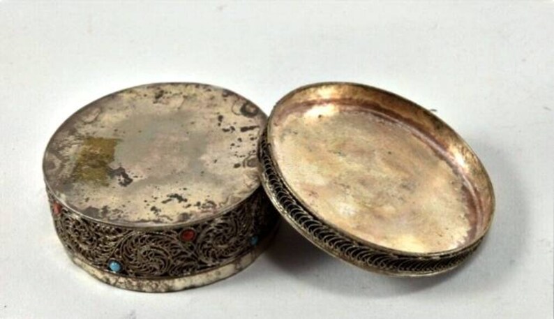 Solid Sterling Silver Antique Case 925 1000 Gorgeous Coral - Etsy