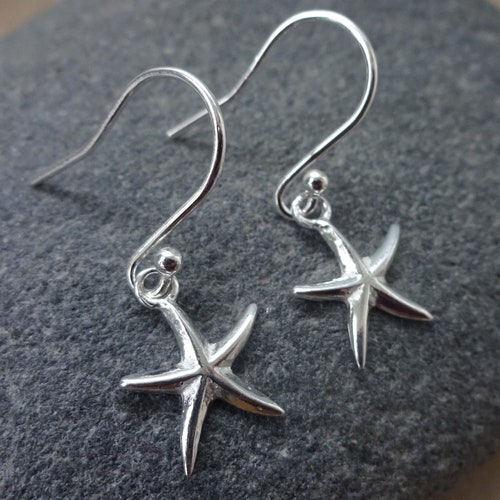 Sterling Silver Starfish Earrings - Etsy UK