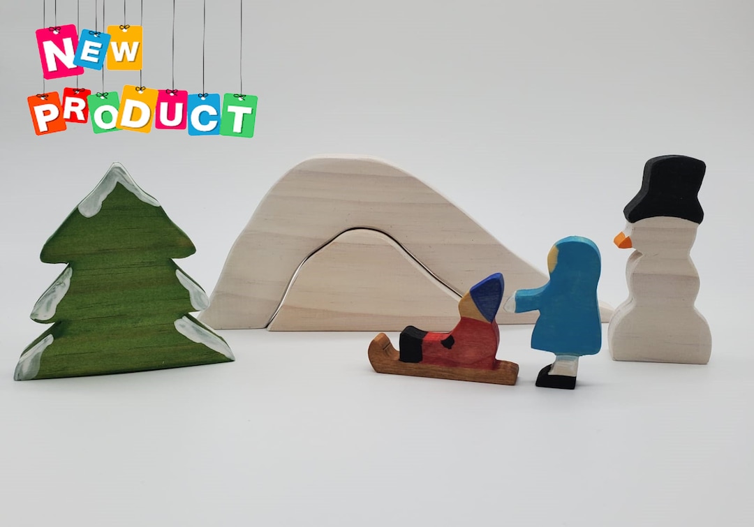 Snow Day Wood Playset With Hill and Snowman. Great Toys for Boys and ...