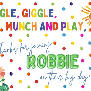 Hungry Caterpillar Welcome Sign | Editable First Birthday Sign ...