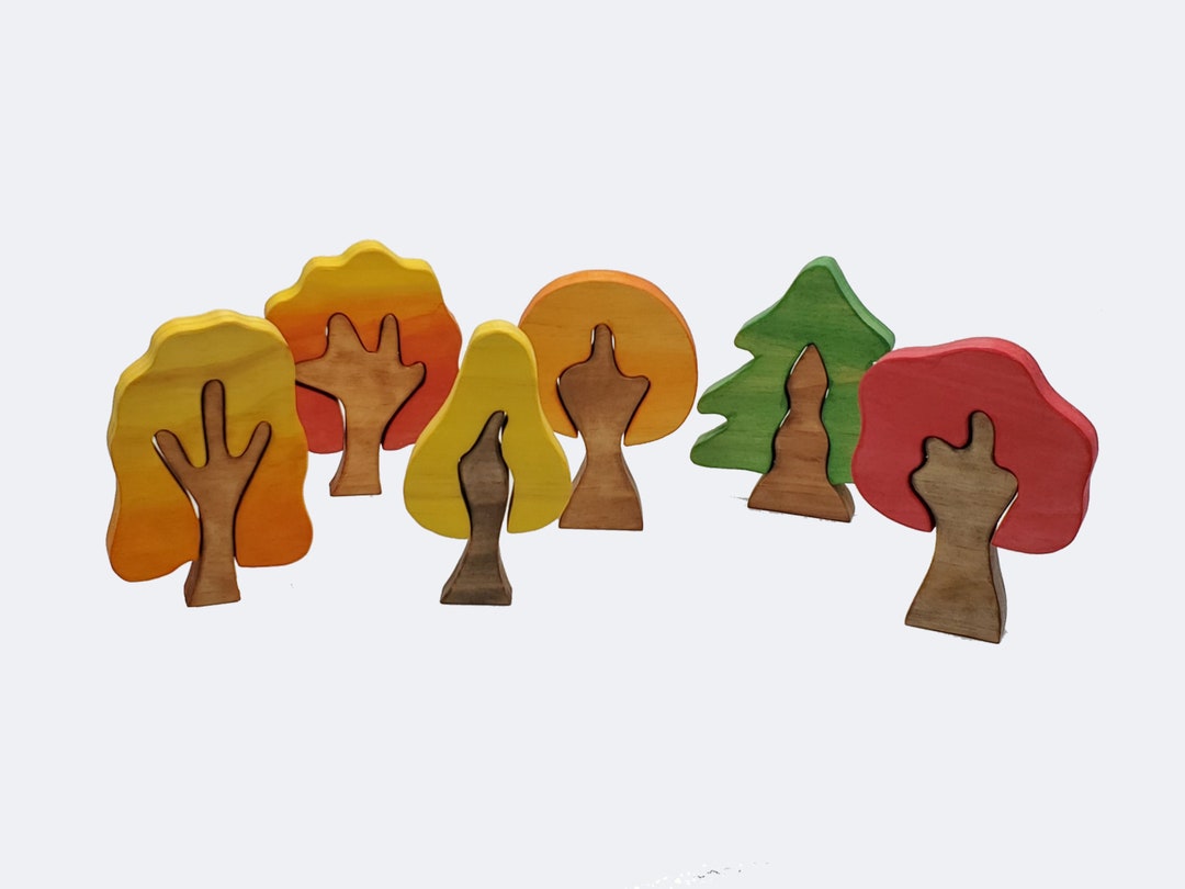 Set of 6 Fall Trees - Great for Small World Playscapes Toys for Girls ...